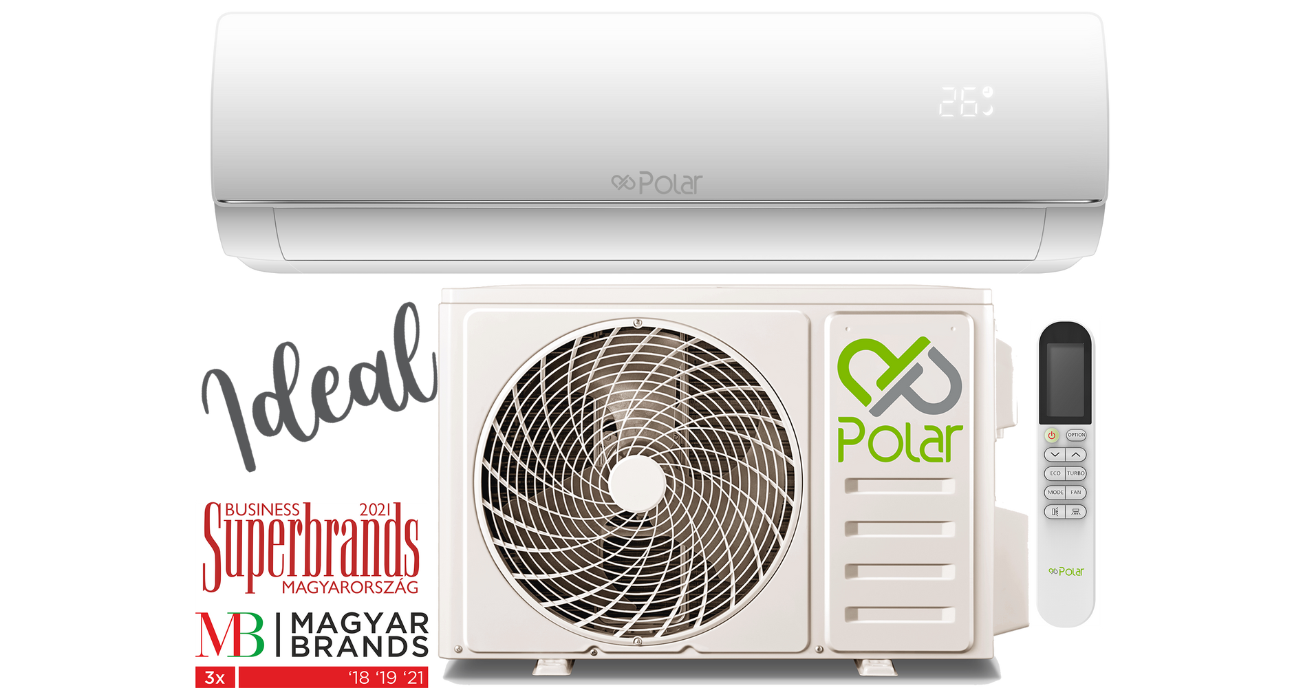 Polar Ideal oldalfali split klíma szett - 3,5 kW, Wi-Fi - SIEH0035SDI/SIEH0035SDI